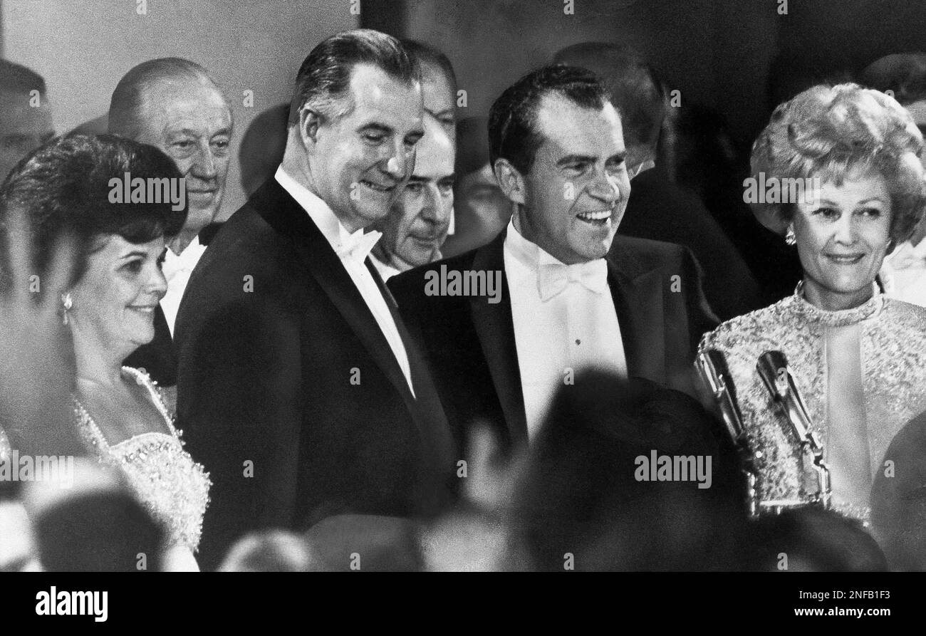 President Richard Nixon, second from right, first lady Pat Nixon, right ...