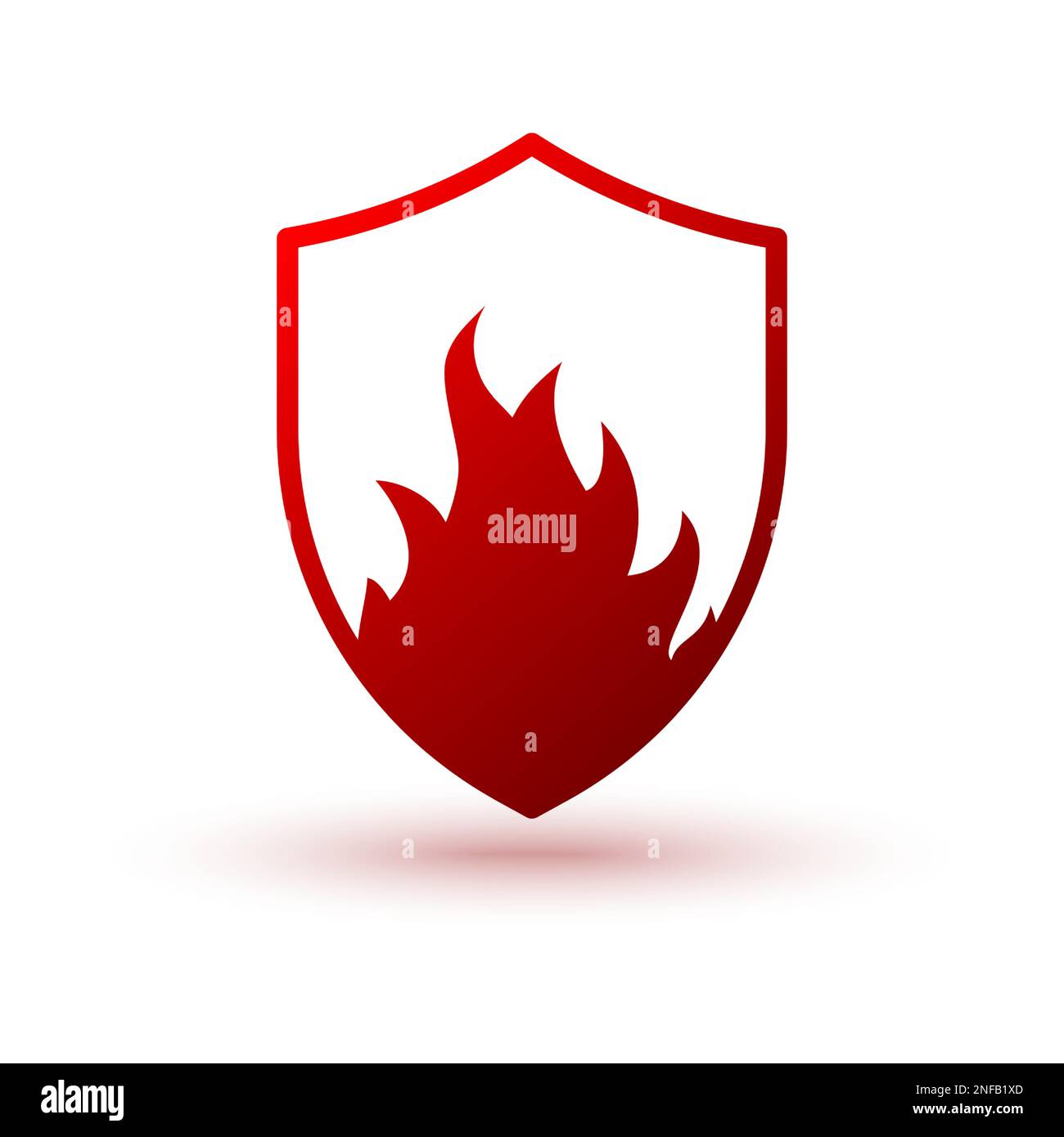 Shield with fire. Flame shield icon. Abstract logo design. Vector ...