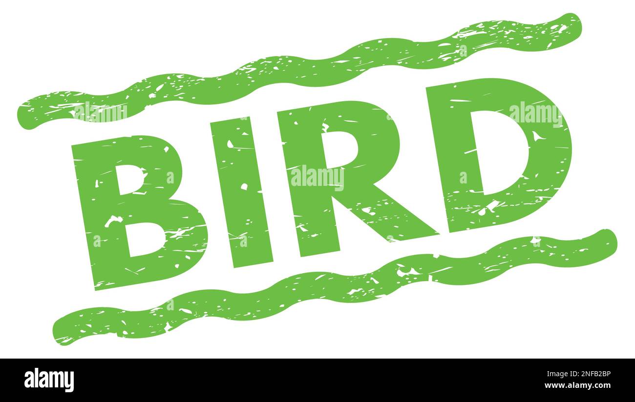 BIRD text written on green lines stamp sign Stock Photo - Alamy