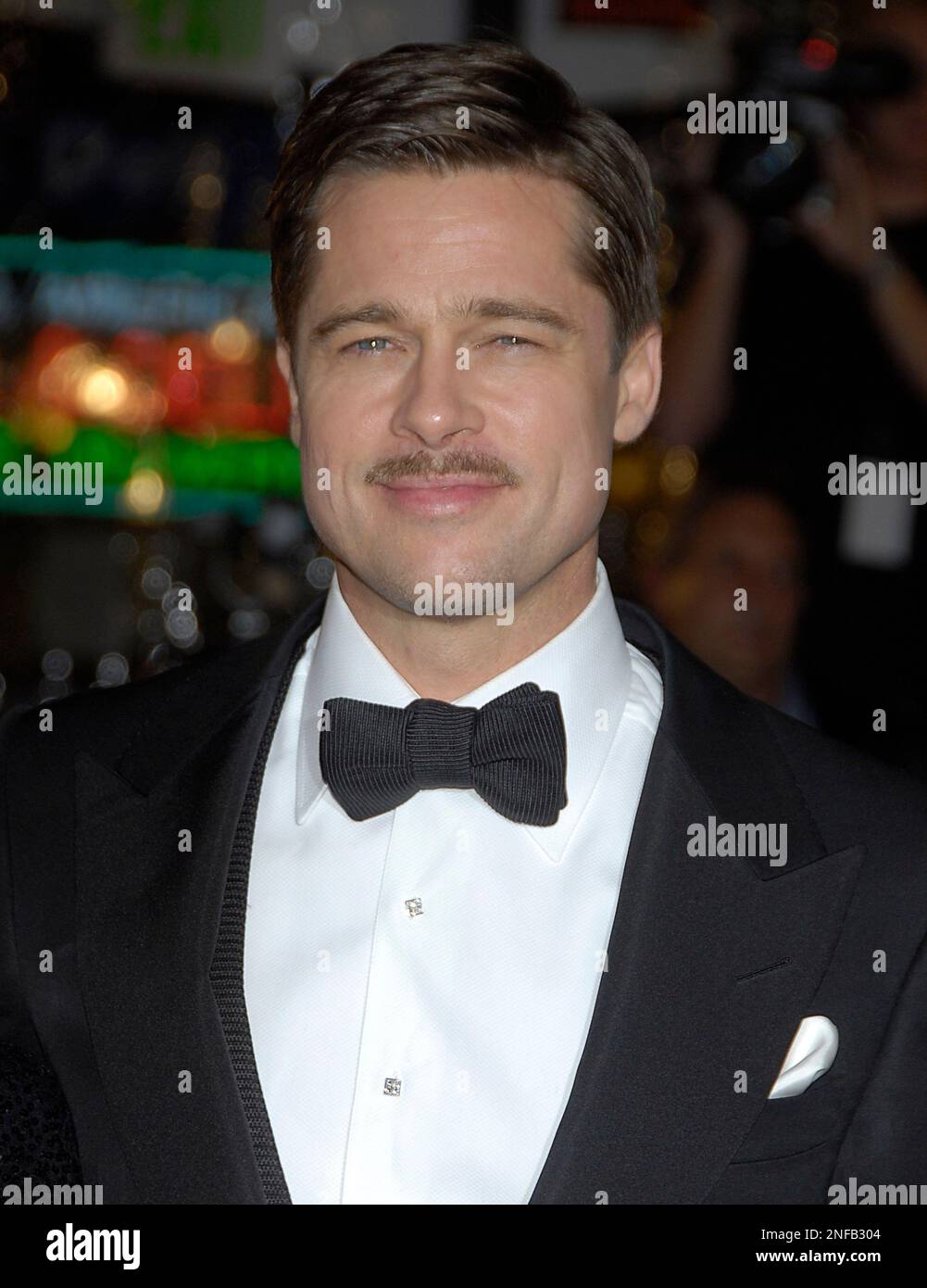 Actor Brad Pitt poses on the press line at the premiere of the feature ...