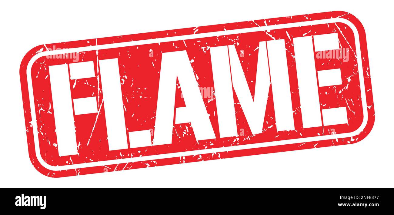 FLAME text written on red grungy stamp sign Stock Photo - Alamy