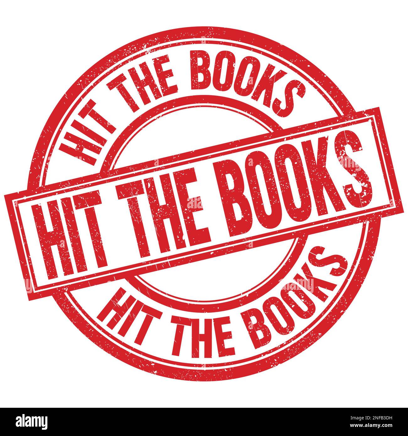 HIT THE BOOKS text written word on red round stamp sign Stock Photo - Alamy