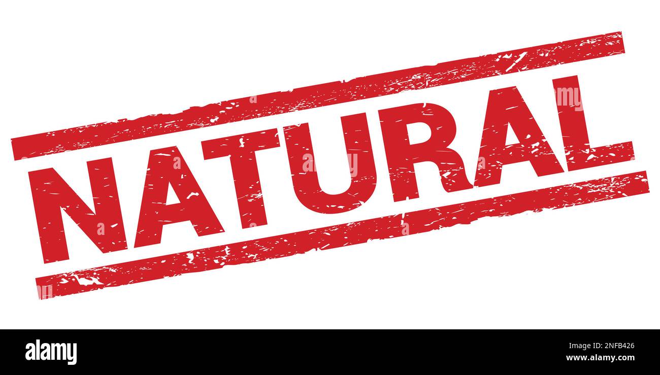 NATURAL text written on red rectangle stamp sign Stock Photo - Alamy
