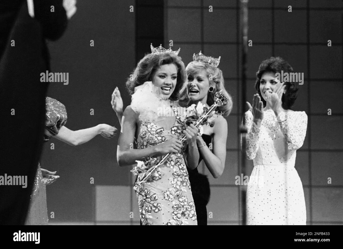 Vanessa Williams, the new Miss America, left, is crowned, Sept. 17 ...