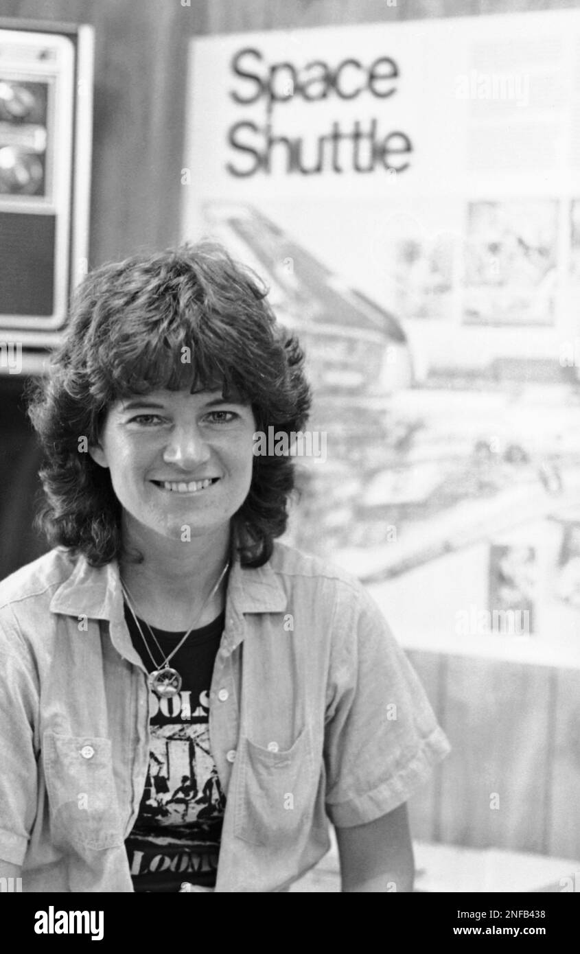 Astronaut Sally Ride says she is at Kennedy Space Center in Fla., to ...