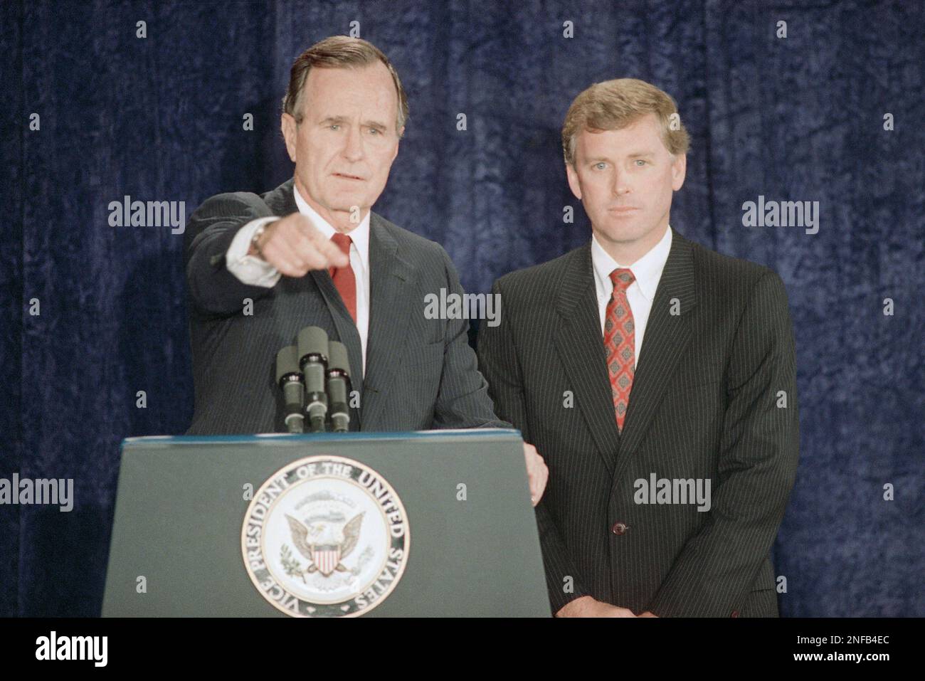 Vice President George Bush, the Republican presidential candidate, is ...