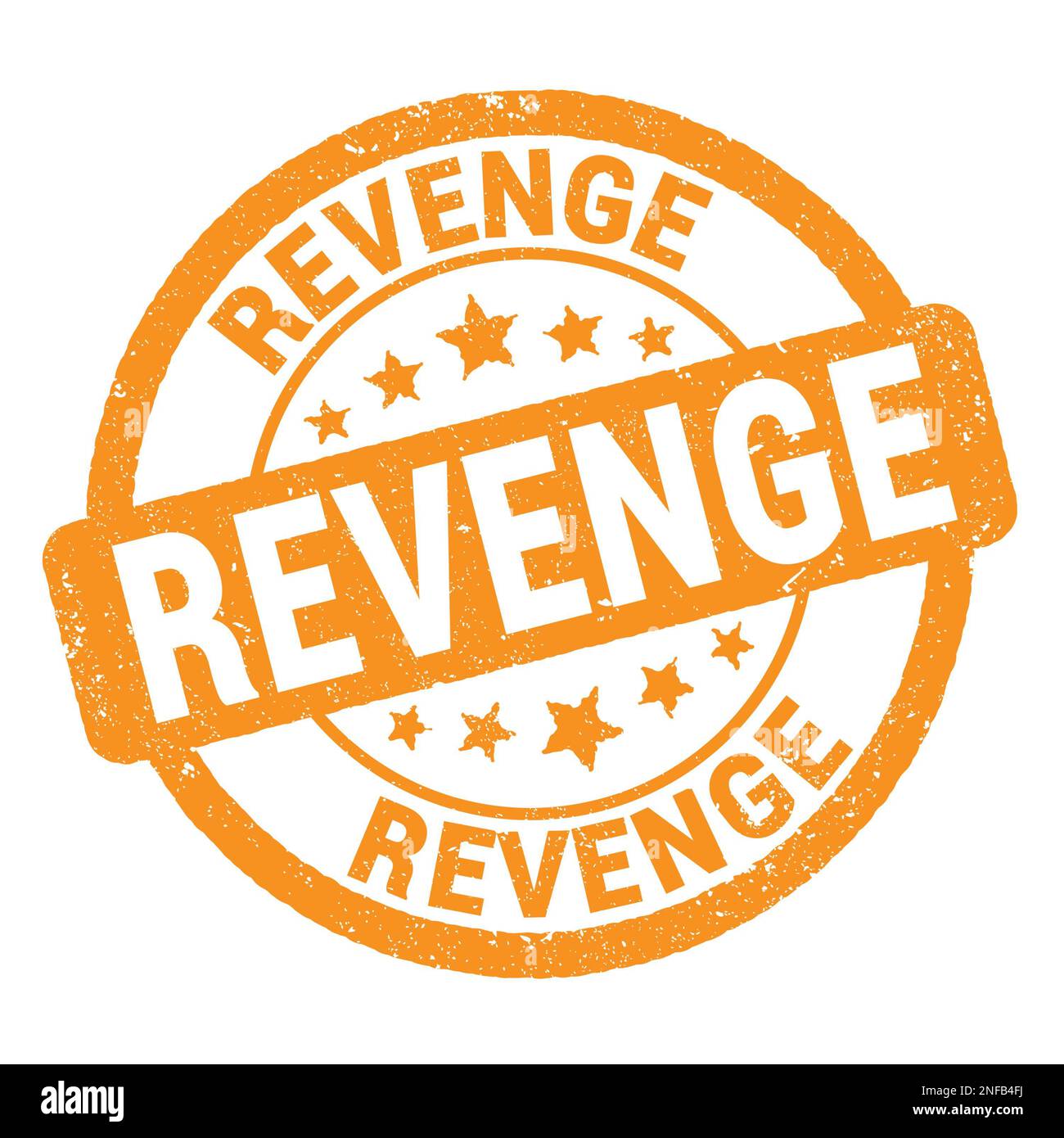 REVENGE text written on orange grungy stamp sign Stock Photo - Alamy