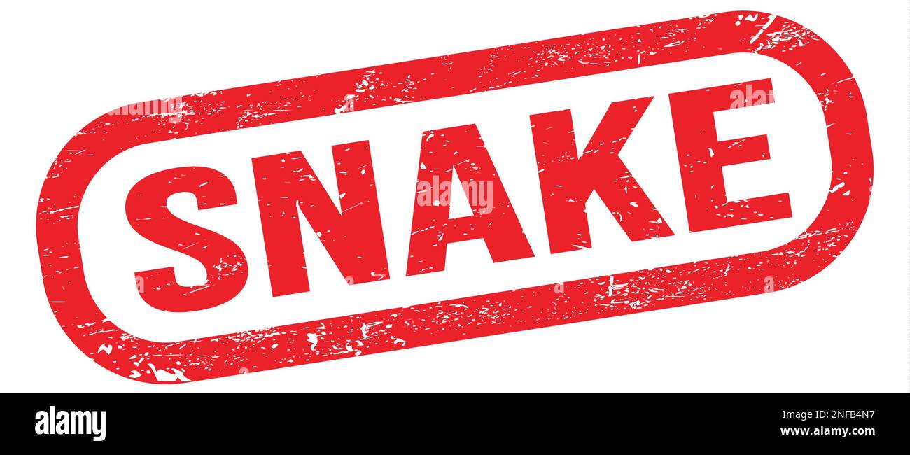 SNAKE, text written on red rectangle stamp sign Stock Photo - Alamy