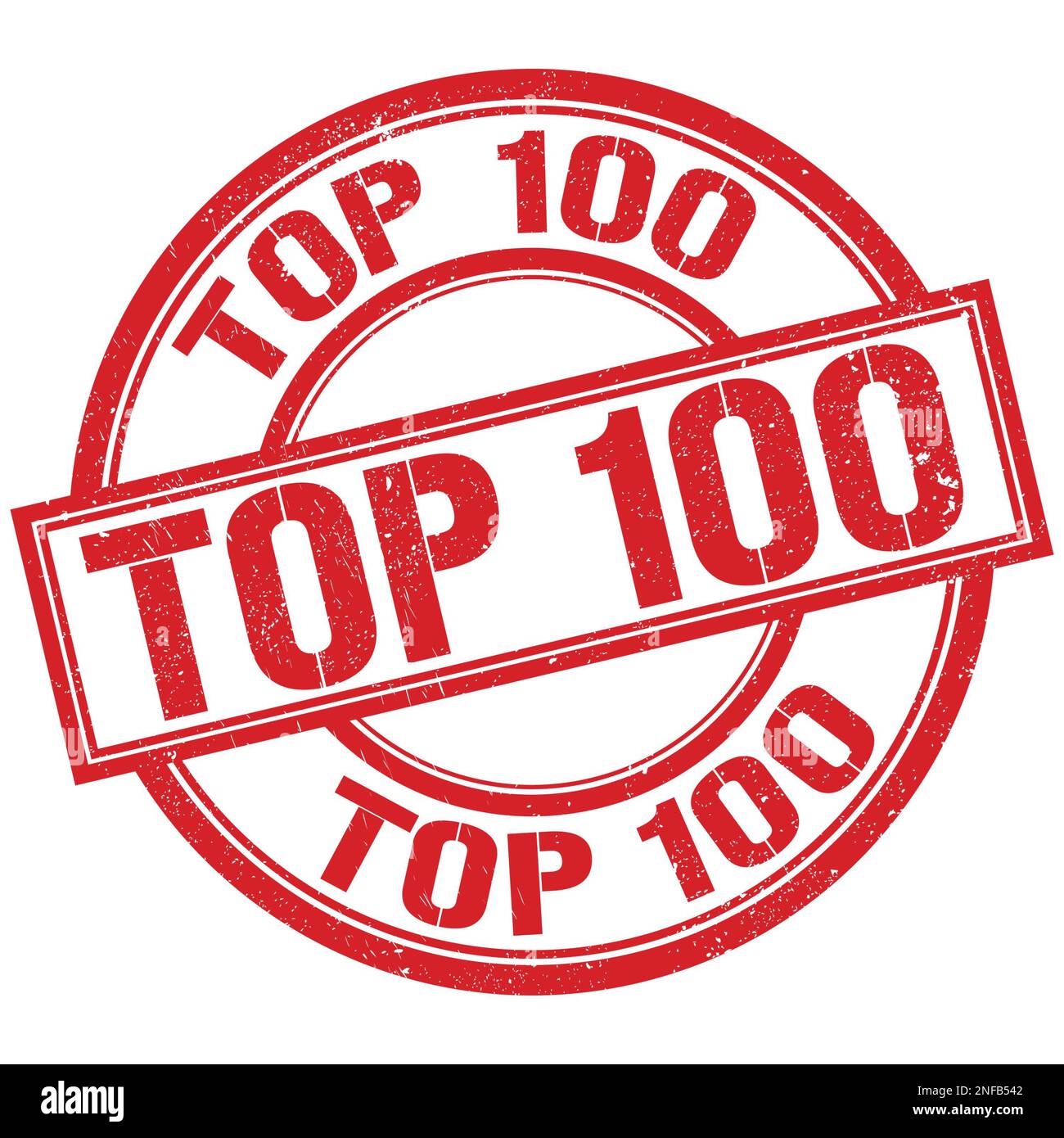 TOP 100 text written word on red round stamp sign Stock Photo - Alamy