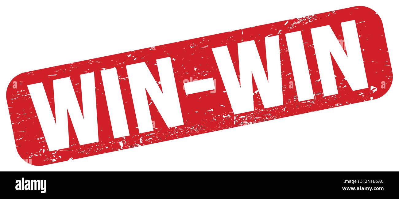 WIN-WIN text written on red grungy stamp sign Stock Photo - Alamy