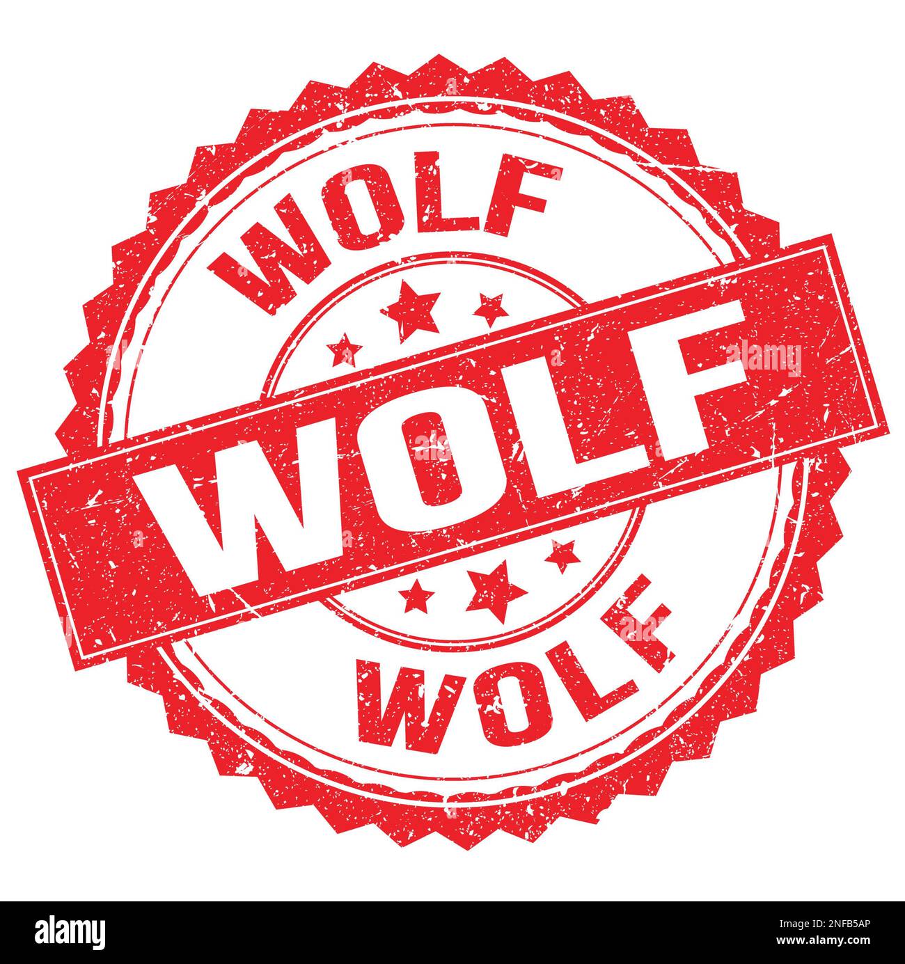 WOLF text written on red round stamp sign Stock Photo - Alamy