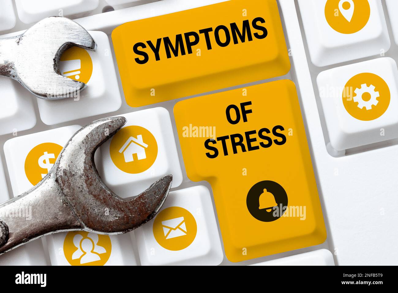 Hand writing sign Symptoms Of Stress, Word Written on serving as ...