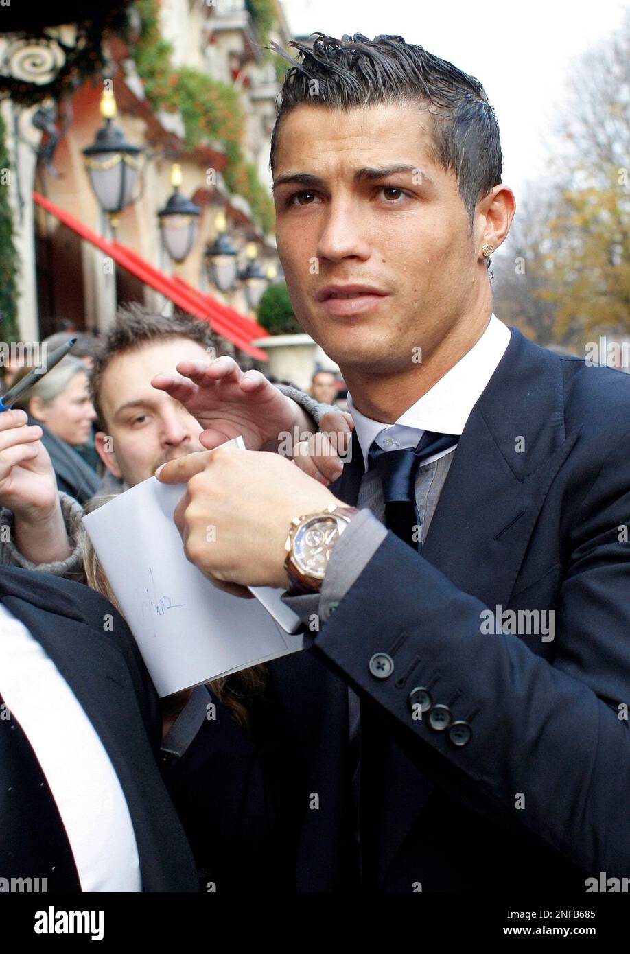 Portuguese international soccer player Cristiano Ronaldo signs ...