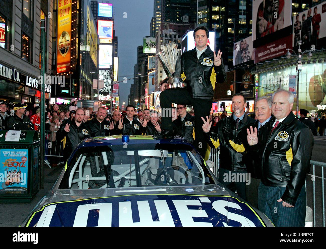 Three time NASCAR Sprint Cup Series Champion Jimmie Johnson poses with ...