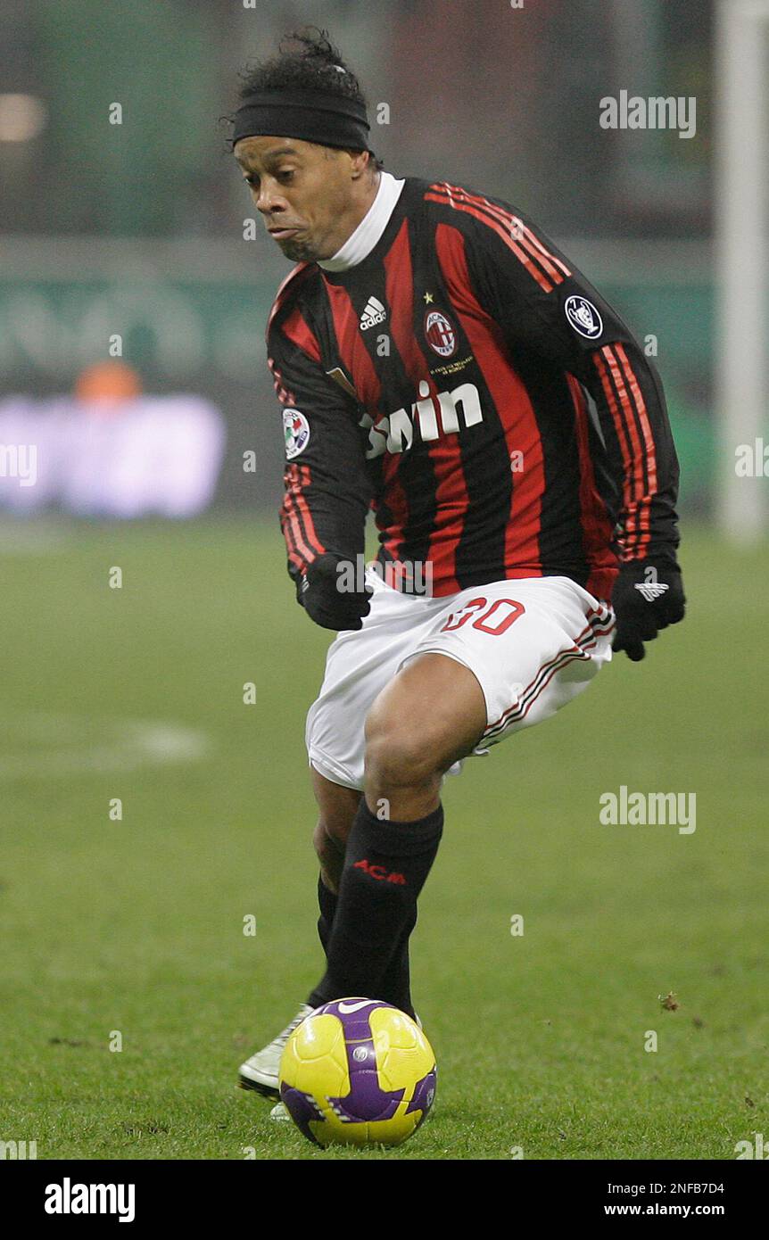 AC Milan Brazilian forward Ronaldinho during an Italian Cup soccer ...