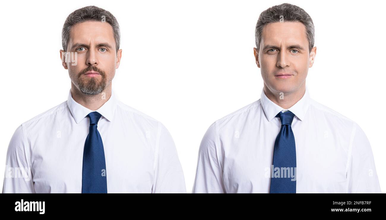 before and after. guy portrait stubble collage before and after ...