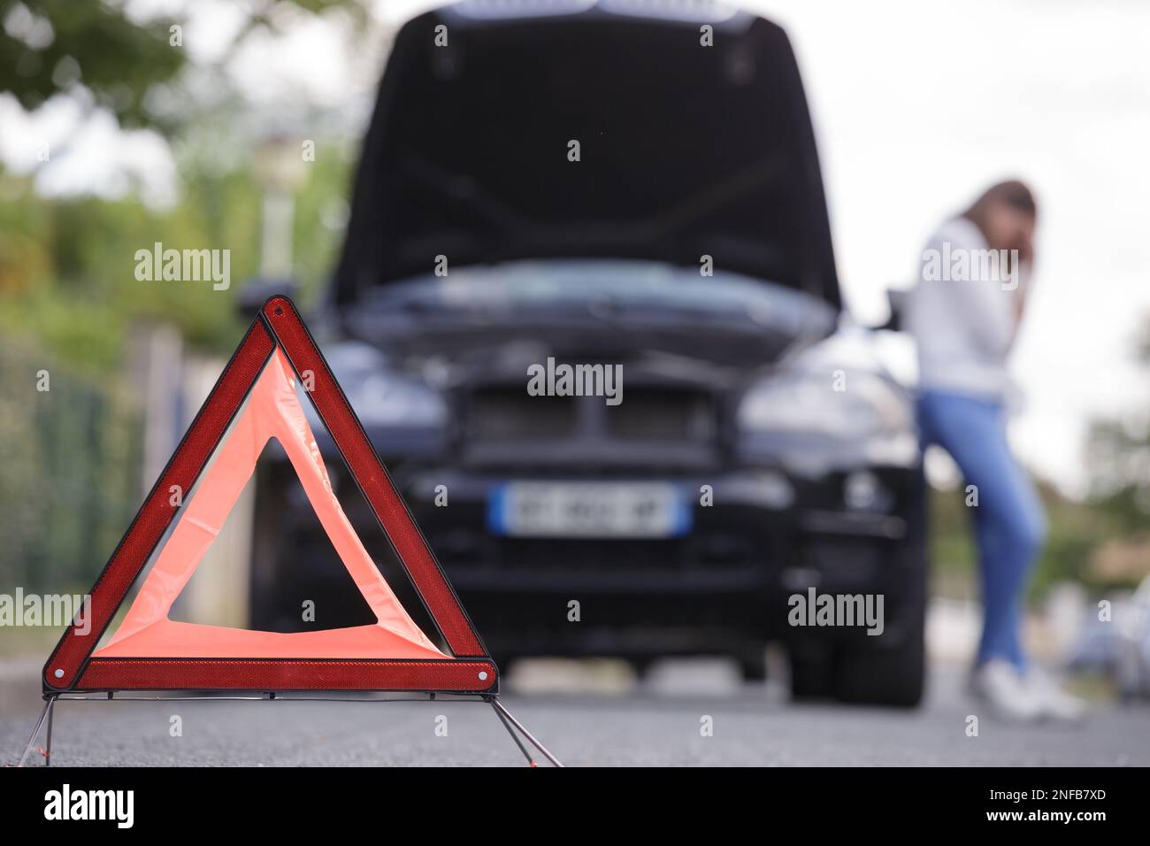 Stranded vehicle motorway warning sign hi-res stock photography and ...
