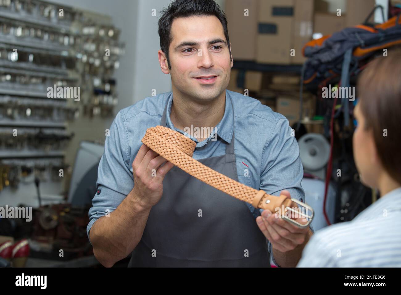 Man worker woman customer selection hi-res stock photography and images ...