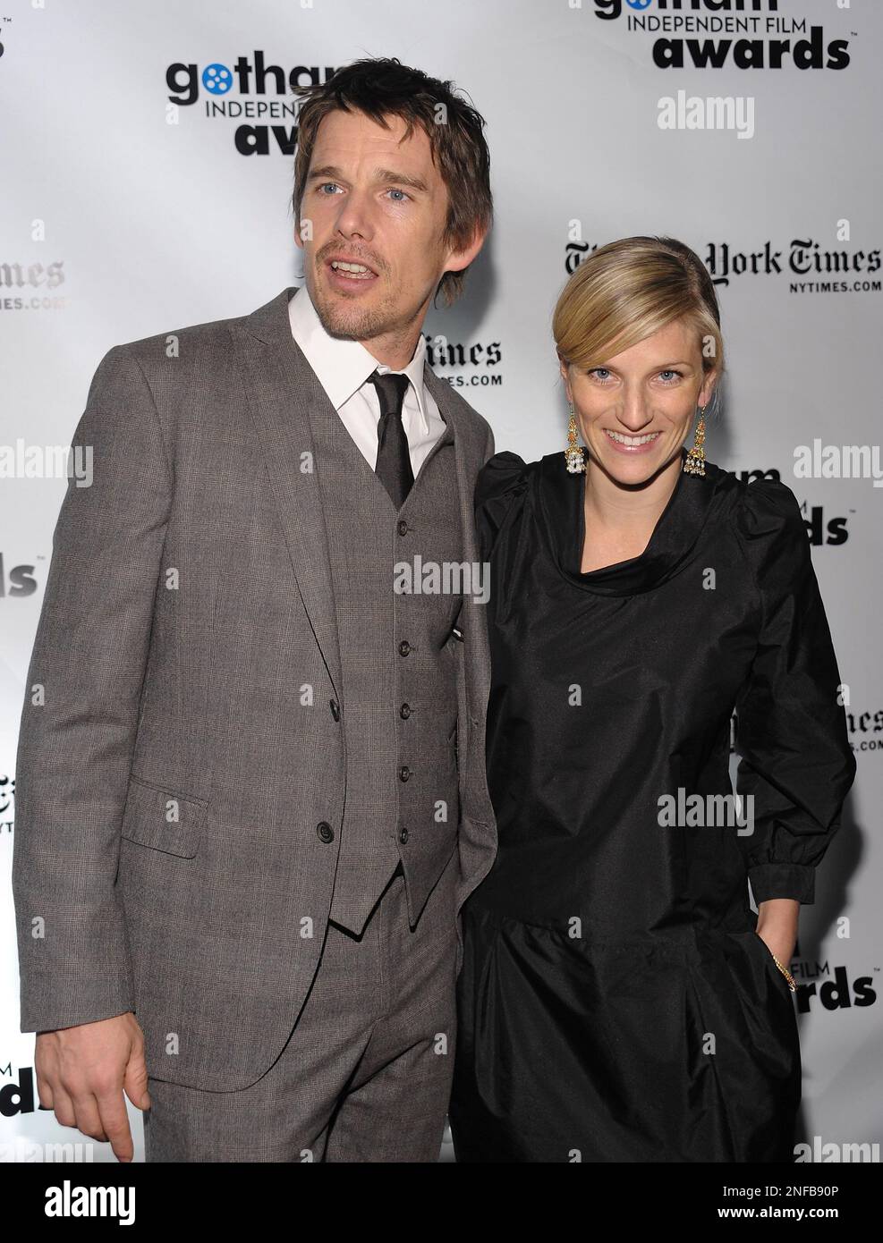 Actor Ethan Hawke, left, and wife Ryan Shawhughes attend the 18th ...