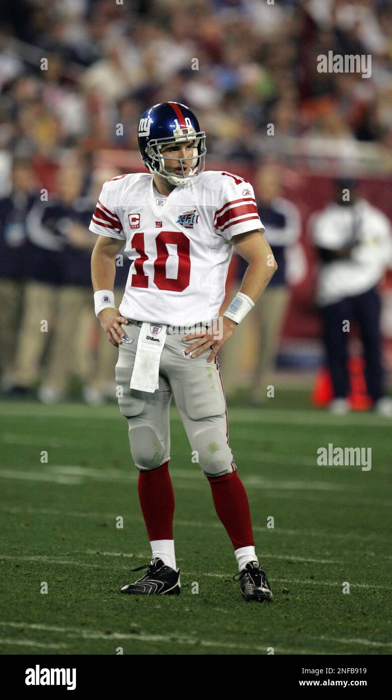 New York Giants QB Eli Manning #10 during the Super Bowl XLII football ...