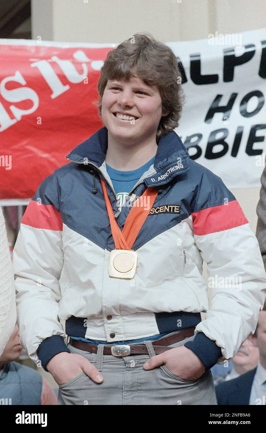 Photo shows Debbie Armstrong winter Olympic gold medal winner ...