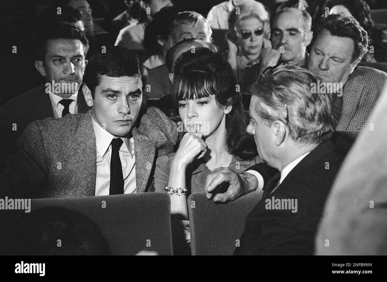 French actor Alain Delon as Chaban-Delmas and Leslie Caron as Francoise ...