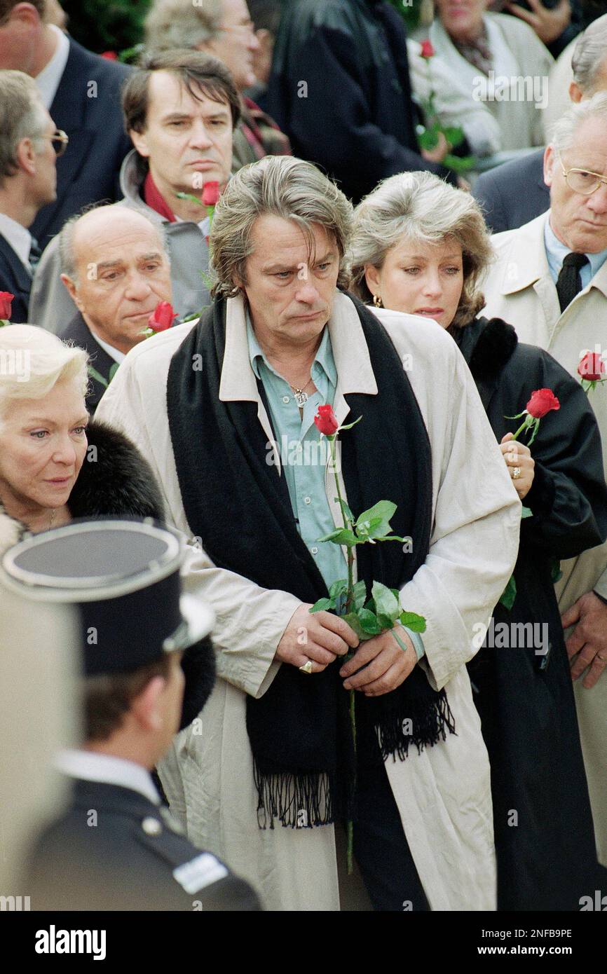 French actor Alain Delon pays last respects to the late French actor ...