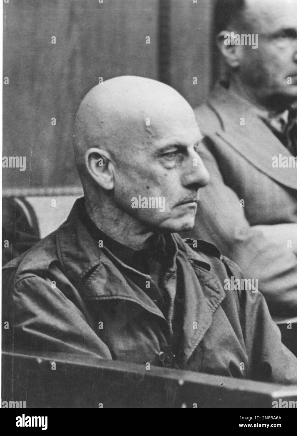 German Fieldmarshal, Wilhelm Leeb, is pictured during the Nuremberg ...