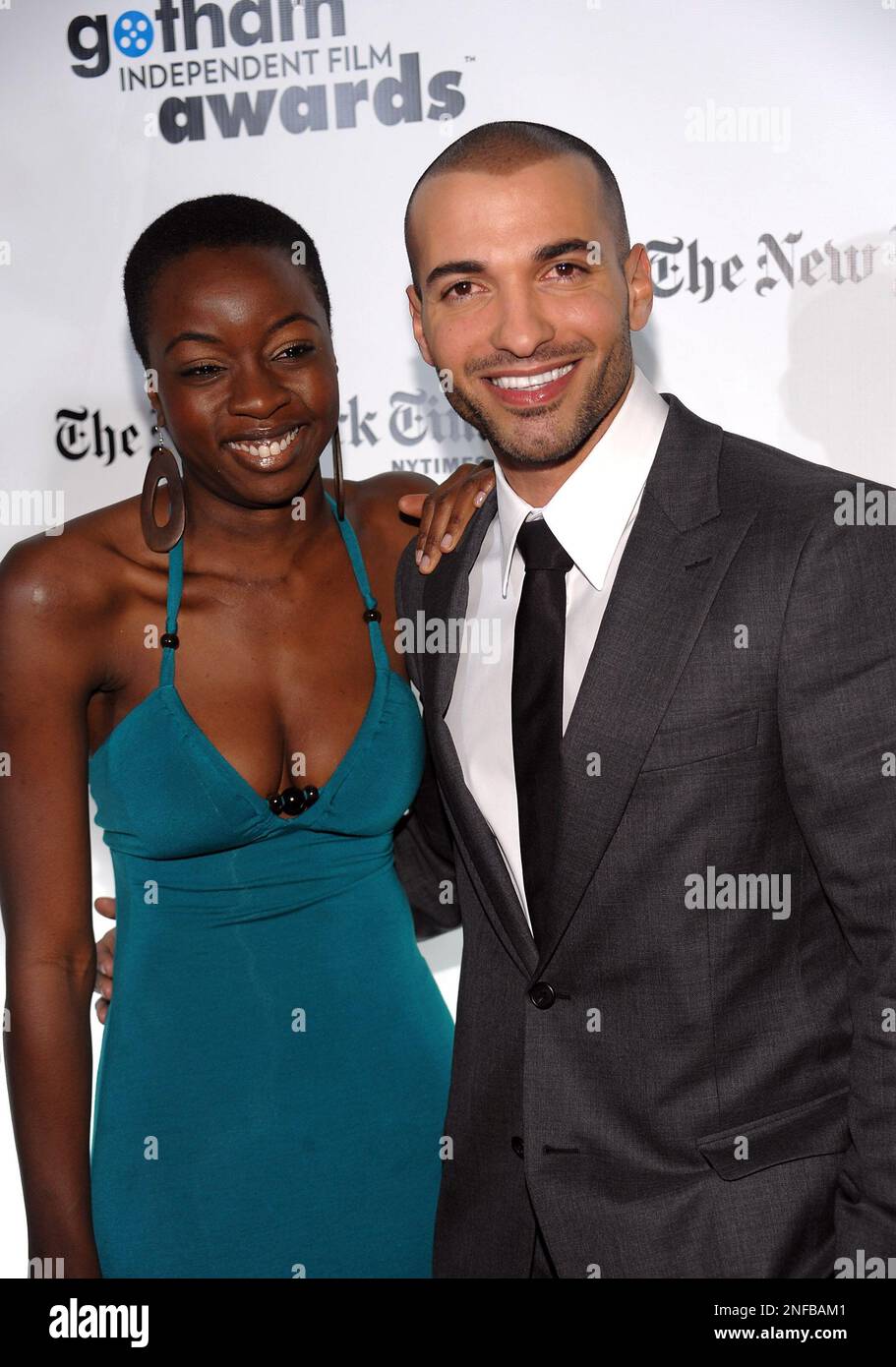 Actors Danai Gurira, left, and Haaz Sleiman attend the Gotham ...
