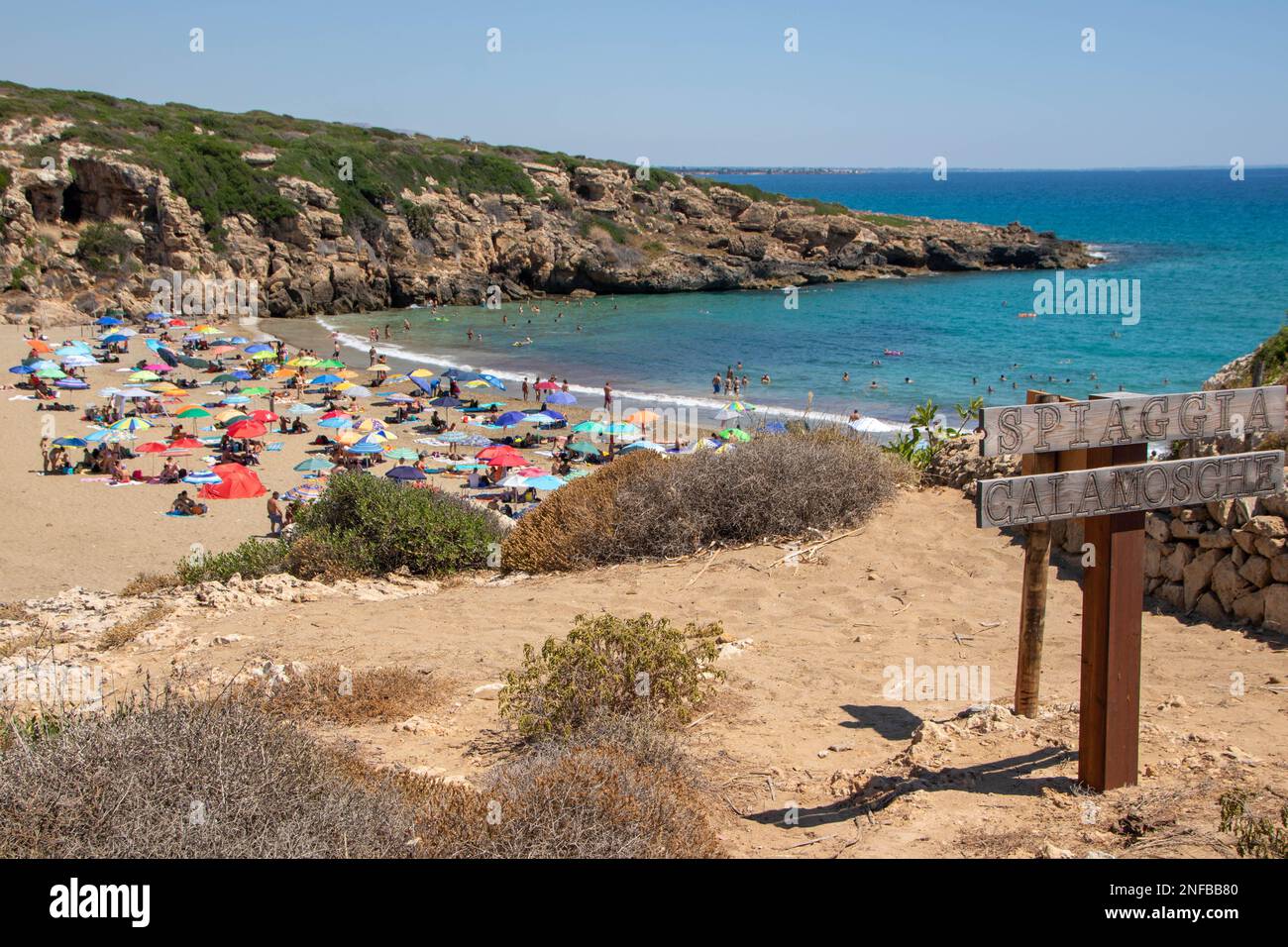 Calamosche, a beautiful sandy cove in the Vendicari Nature Reserve ...