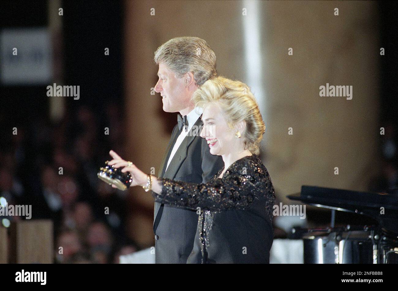 President-elect Bill Clinton, left, and his wife Hillary Clinton attend ...