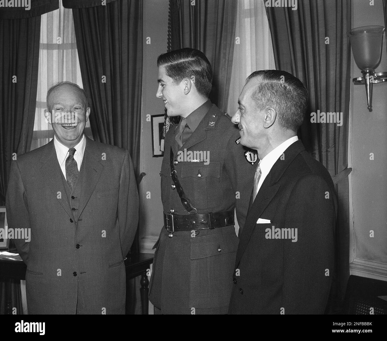 Crown Prince Constantine of Greece, center, chats with President Dwight ...