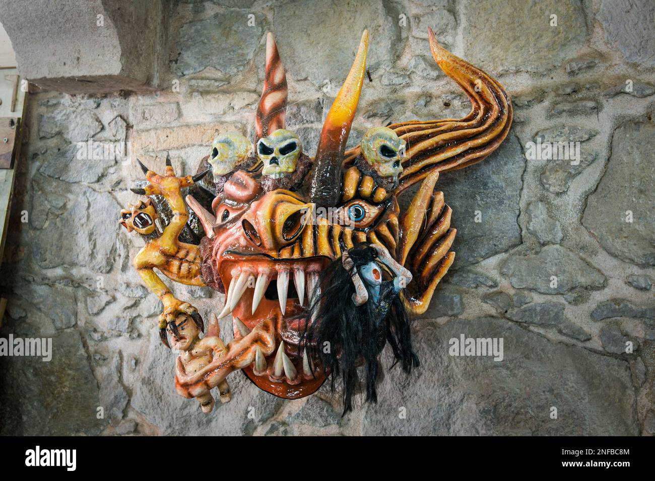 A devil mask, used in the Carnival celebrations in Panama, for sale in ...