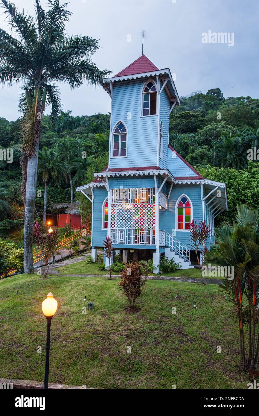 A reconstructed church of Afro-Antillean origin in Mi Pueblito in ...