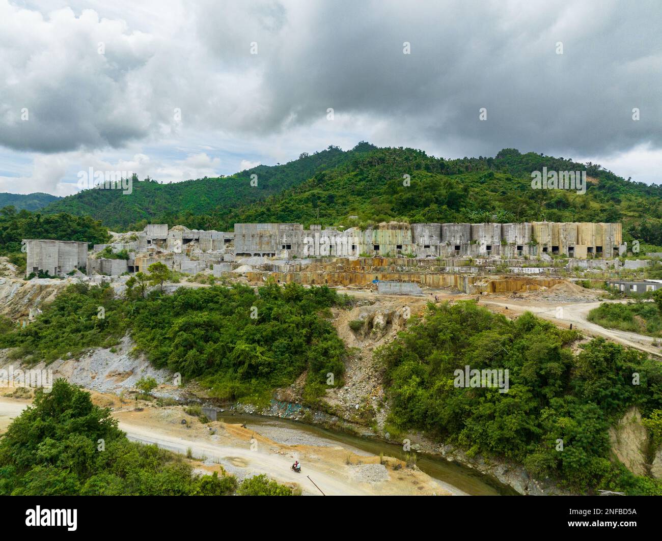 Abandoned building of a mining company in a mine. Sipalay, Negros ...