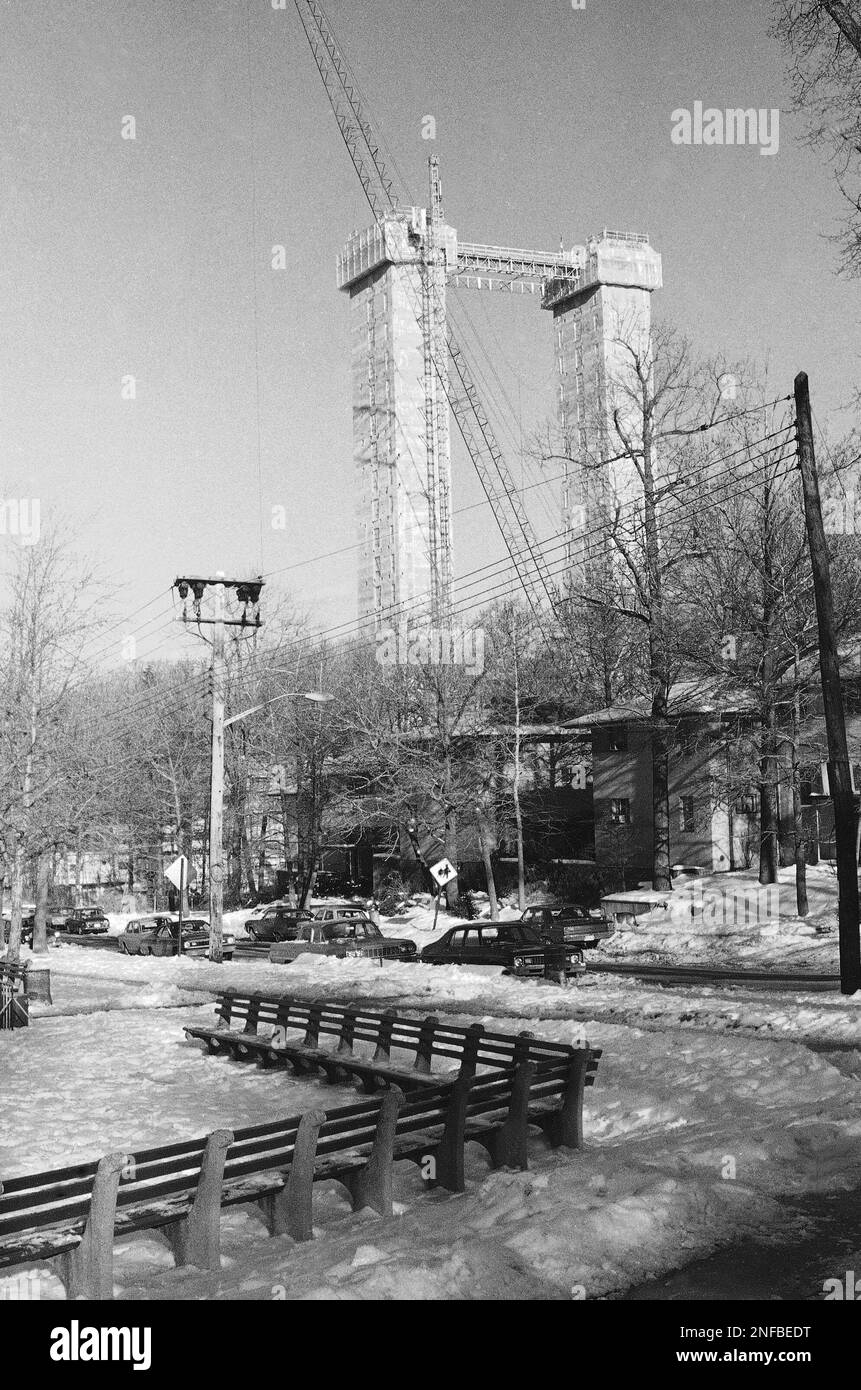 These twin-elevator towers nearing completion in the Riverdale section ...