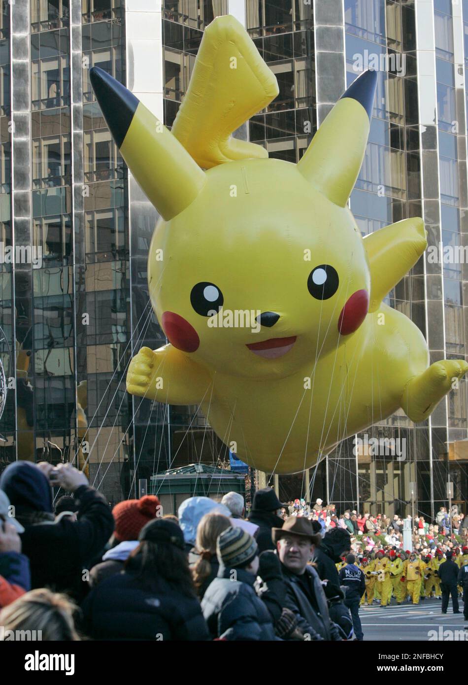 The Pikachu float moves through Columbus Circle during the Macy's ...