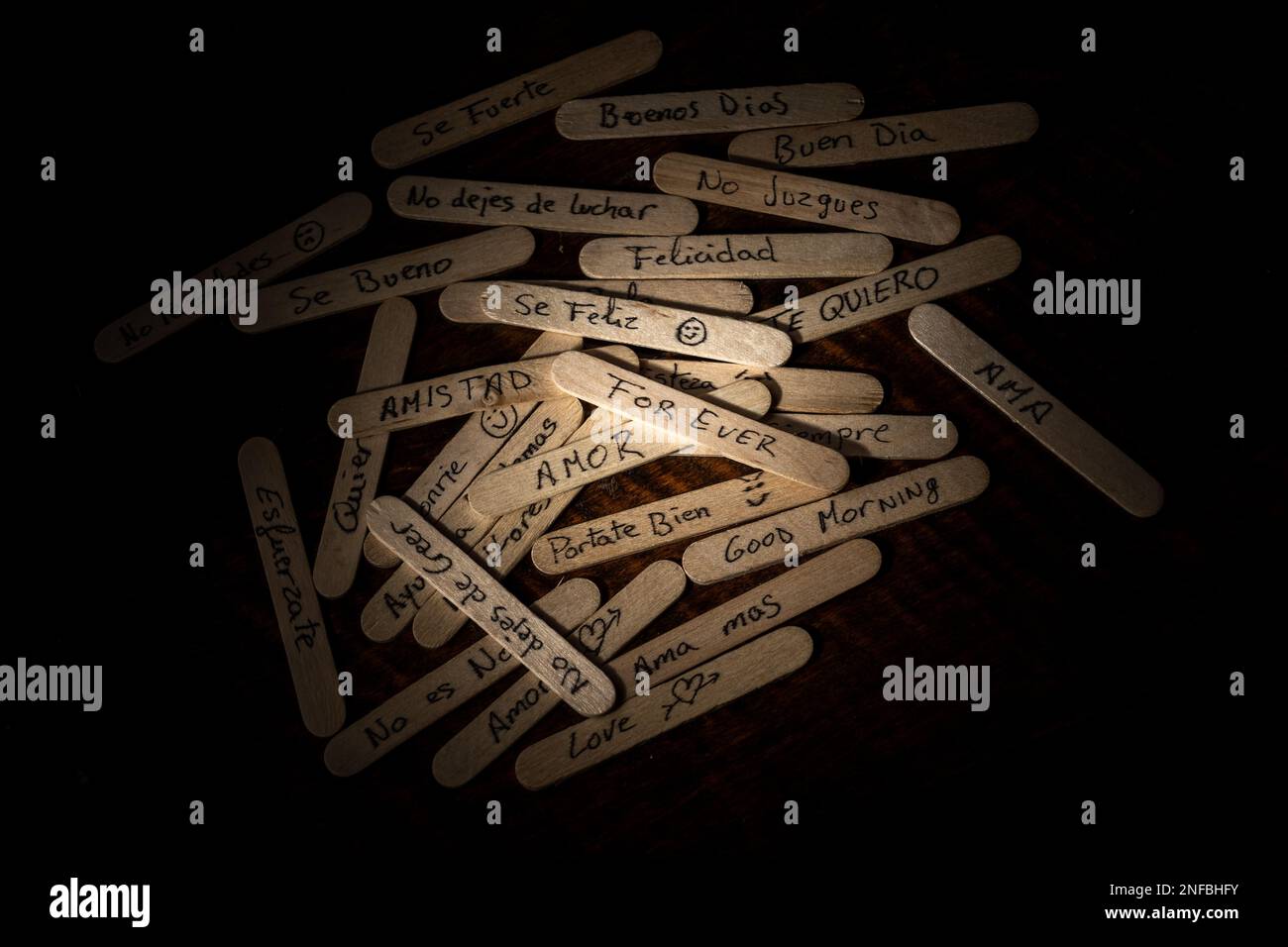 wooden spoons with name of the guests and some of them spelling ...