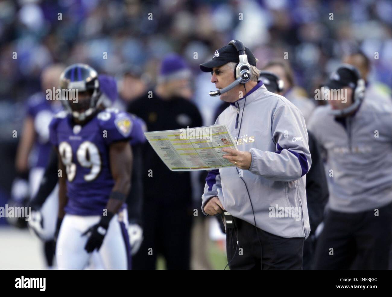 Baltimore Ravens offensive coordinator Cam Cameron is shown during the ...