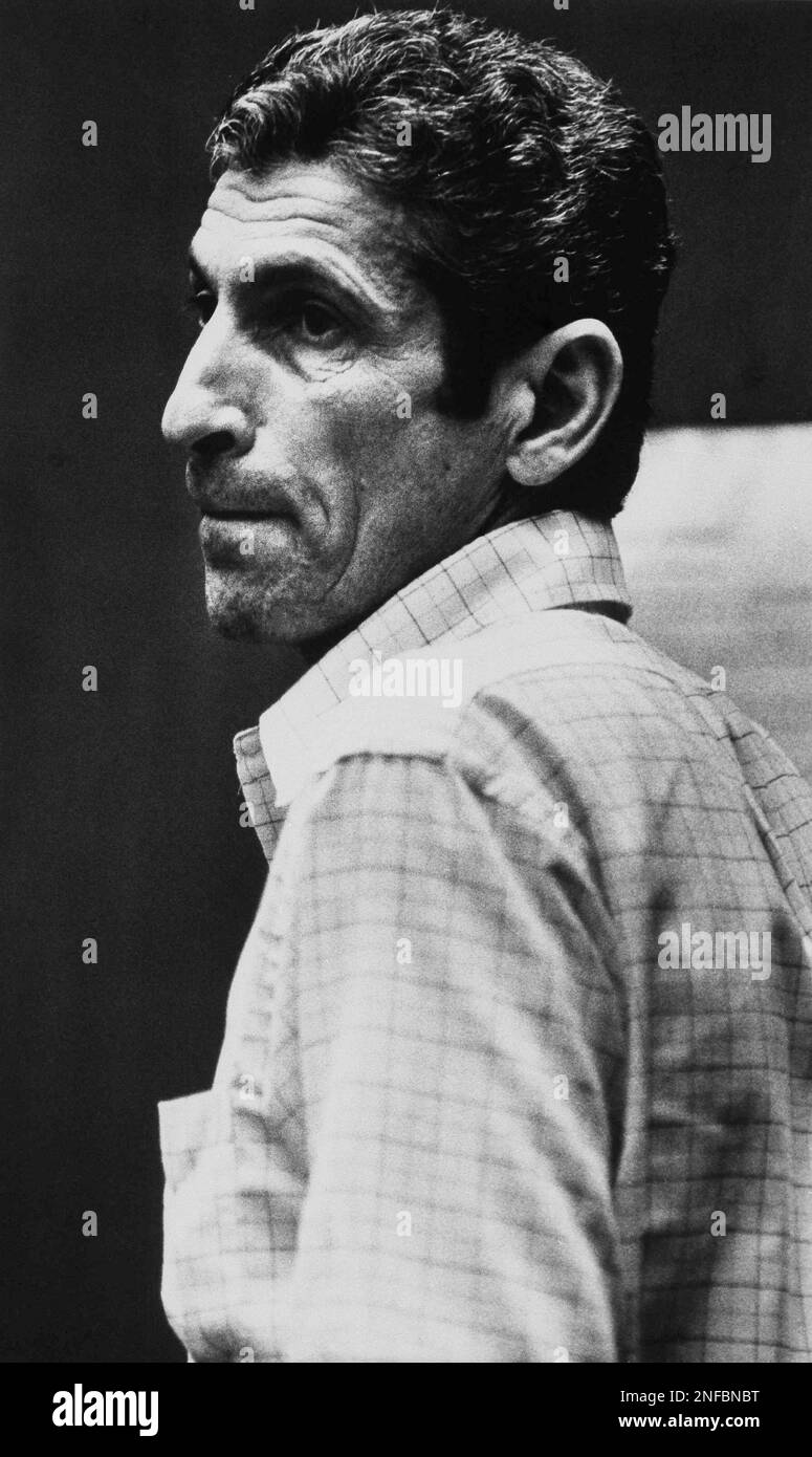 Angelo Buono sits impassively in a Los Angeles Superior courtroom, Oct ...
