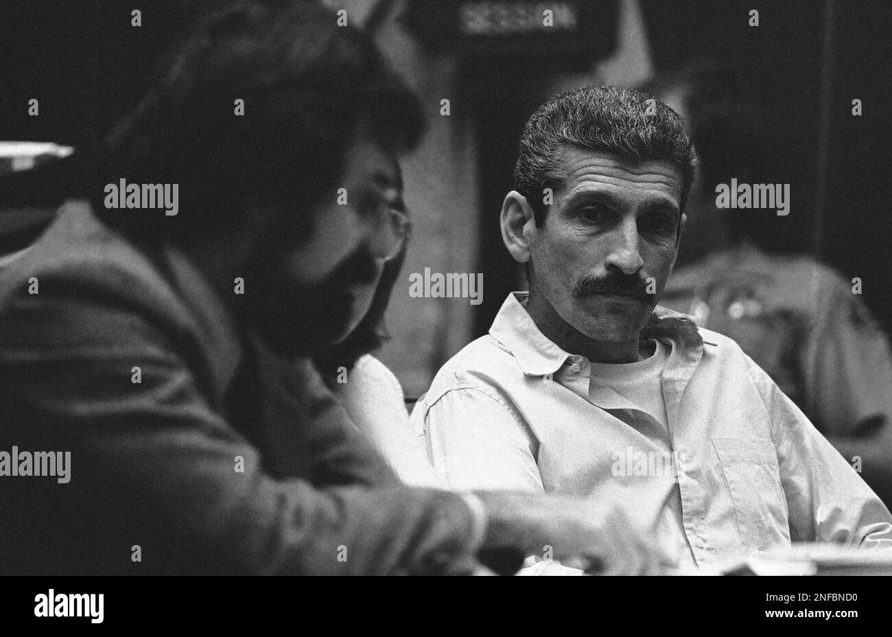 Accused Hillside strangler Angelo Buono Jr., listens to his defense ...