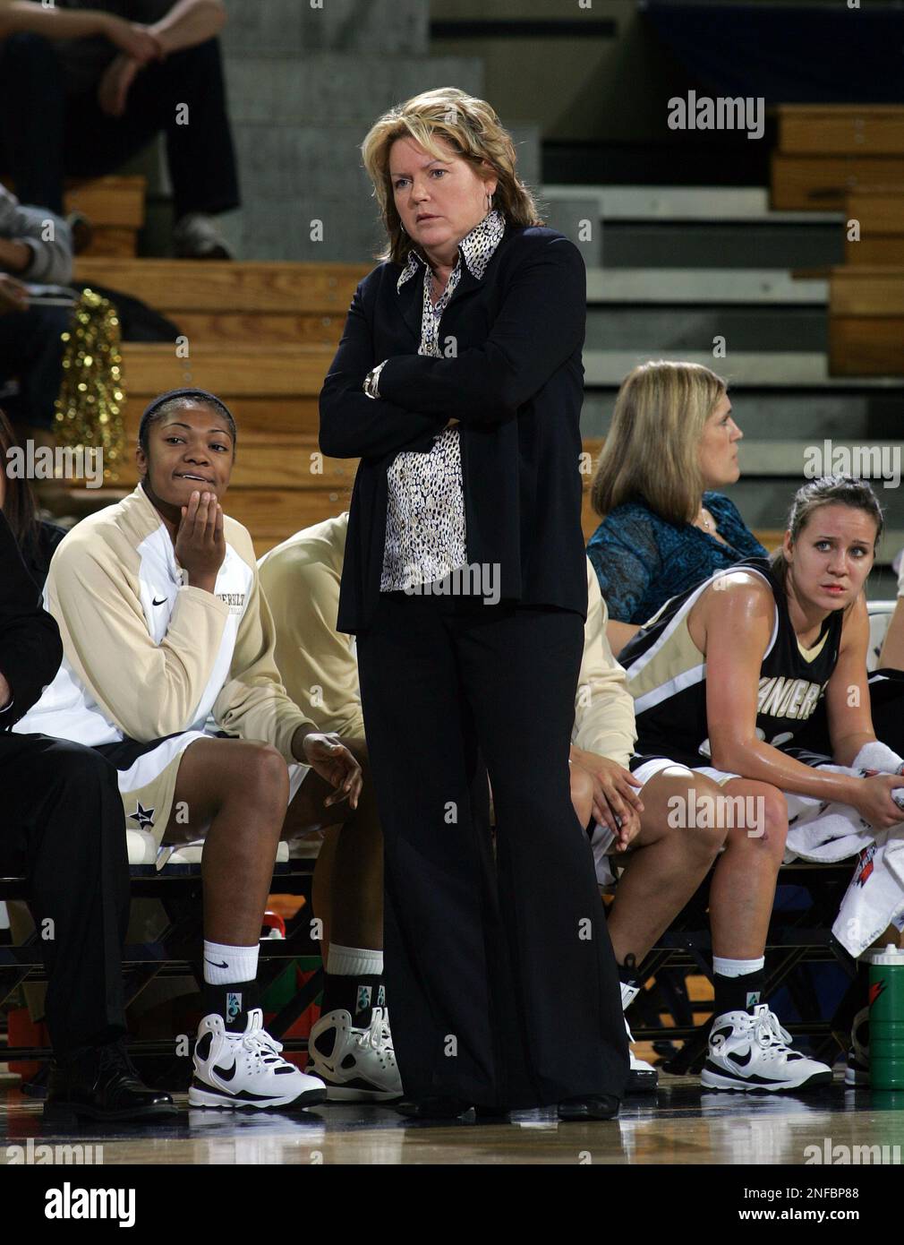 Vanderbilt head coach Melanie Balcomb watches game action in the first ...