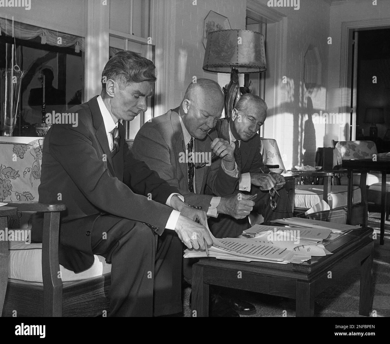 President Dwight Eisenhower seems to be looking into the future, Dec ...