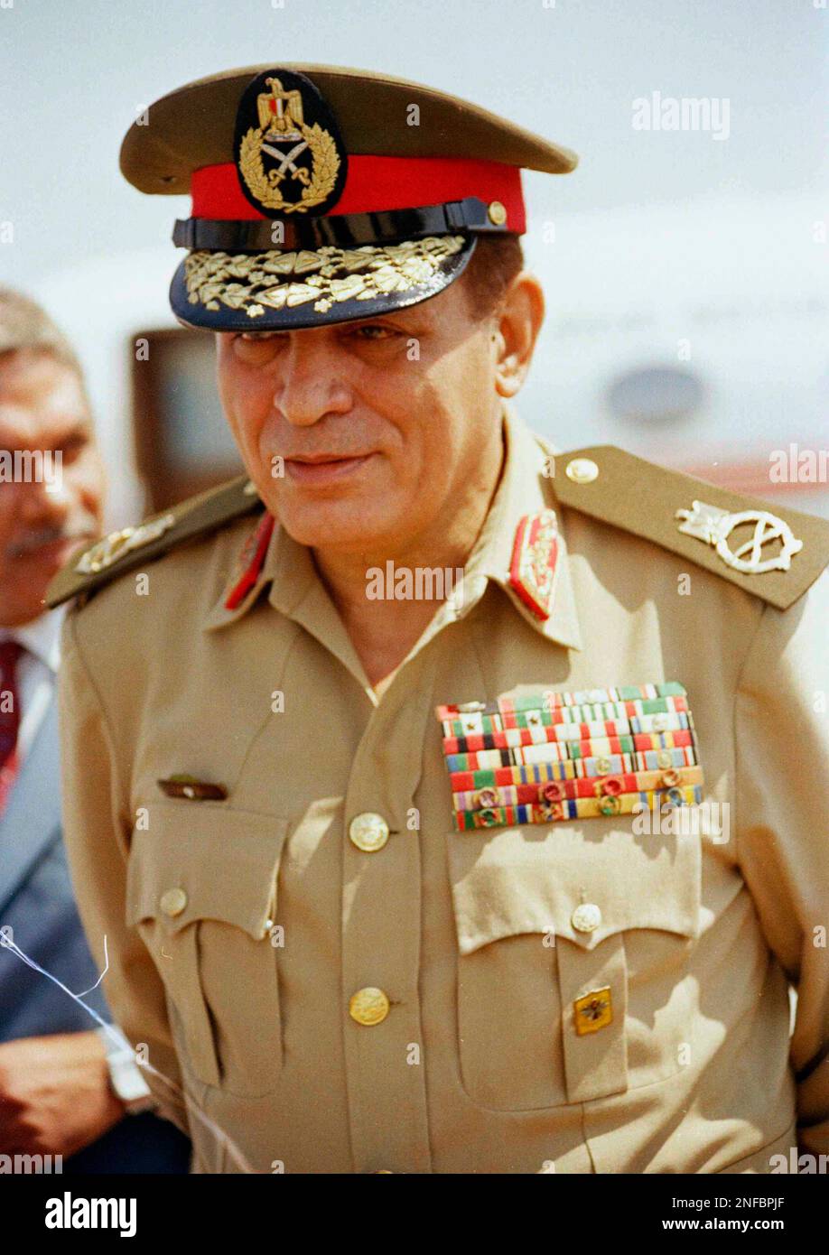 Egyptian Minister of Defense, Abdel Halim Abu Ghazala is shown, Sept ...