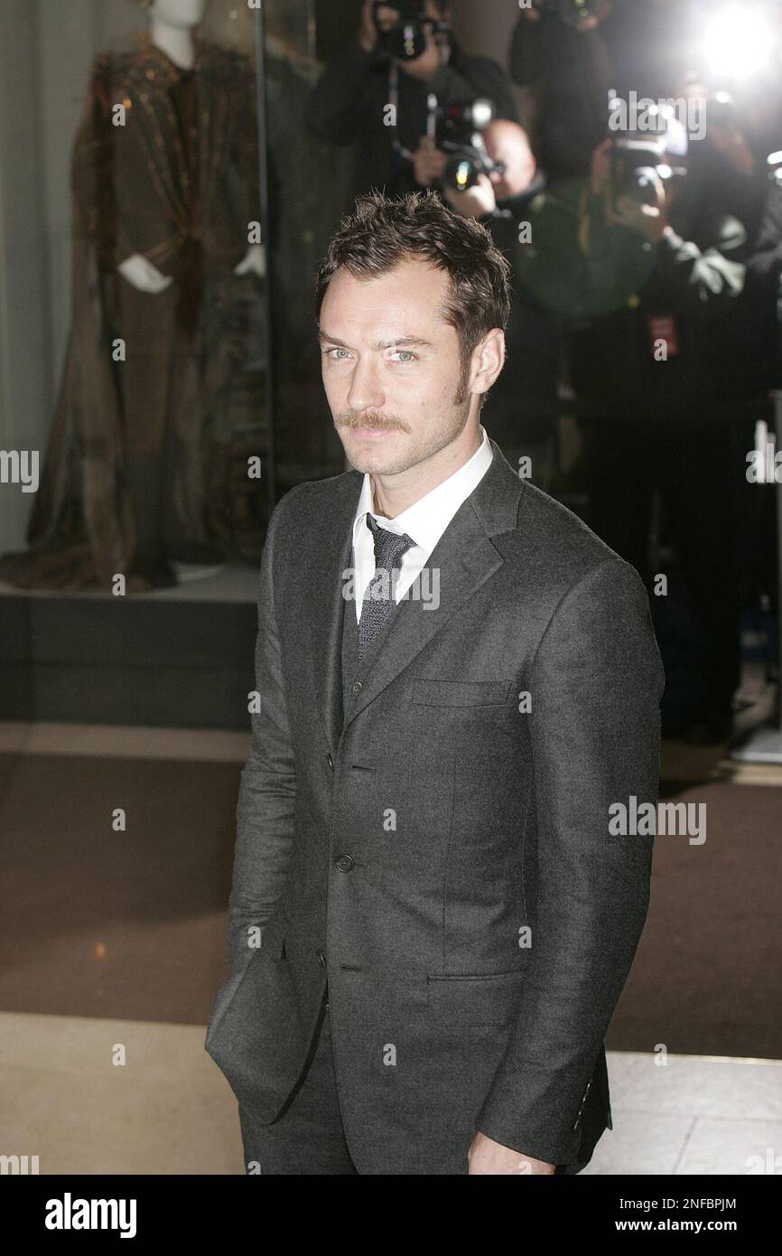 British actor Jude Law arrives for the Evening Standard Theatre Awards ...