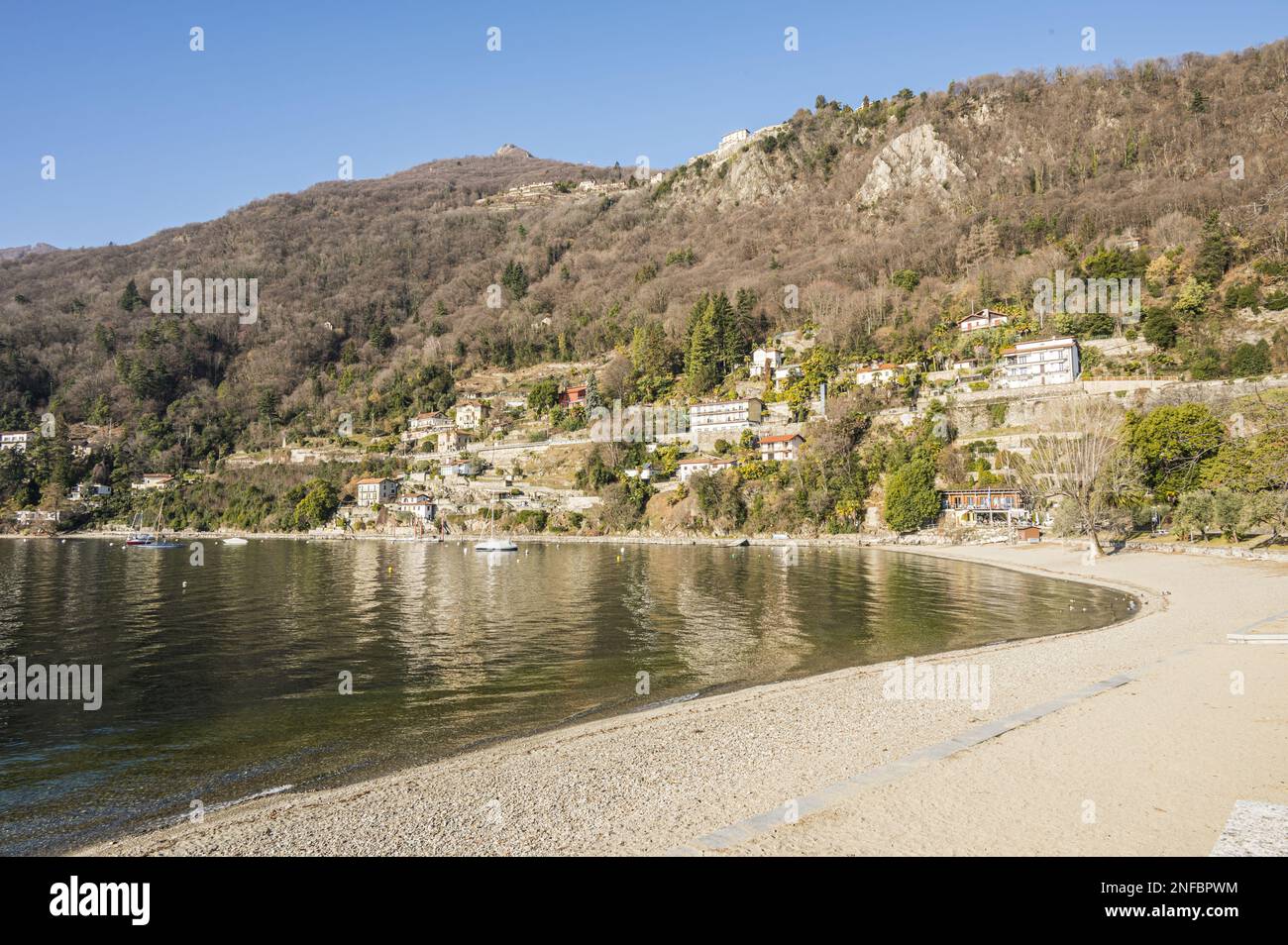The beach of Cannero Riviera Stock Photo - Alamy