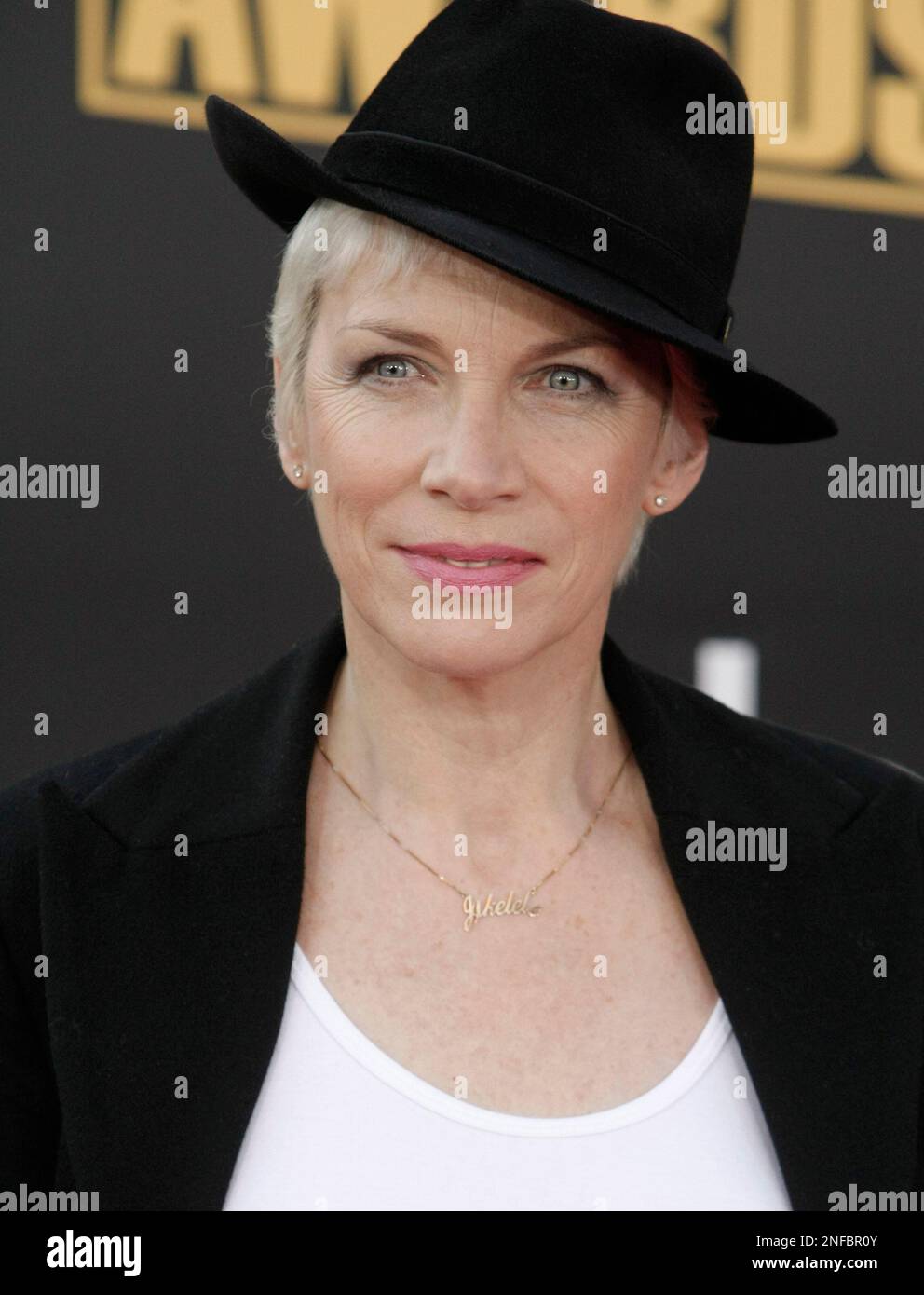 Singer Annie Lennox poses on the press line at the 2008 American Music Awards in Los Angeles on ...