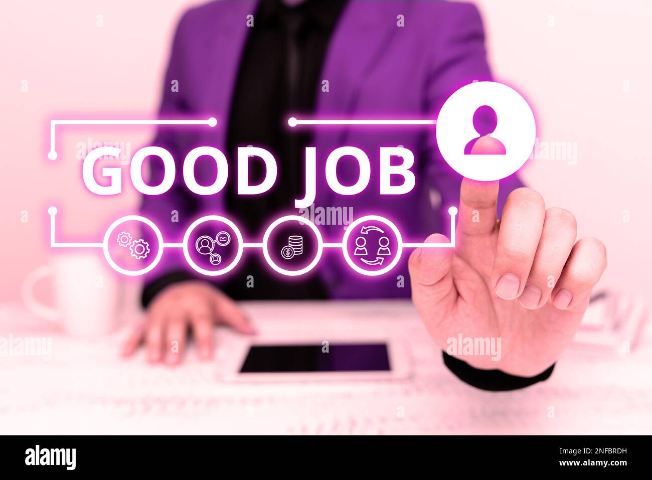 Sign displaying Good Job, Internet Concept encourage someone for his ...