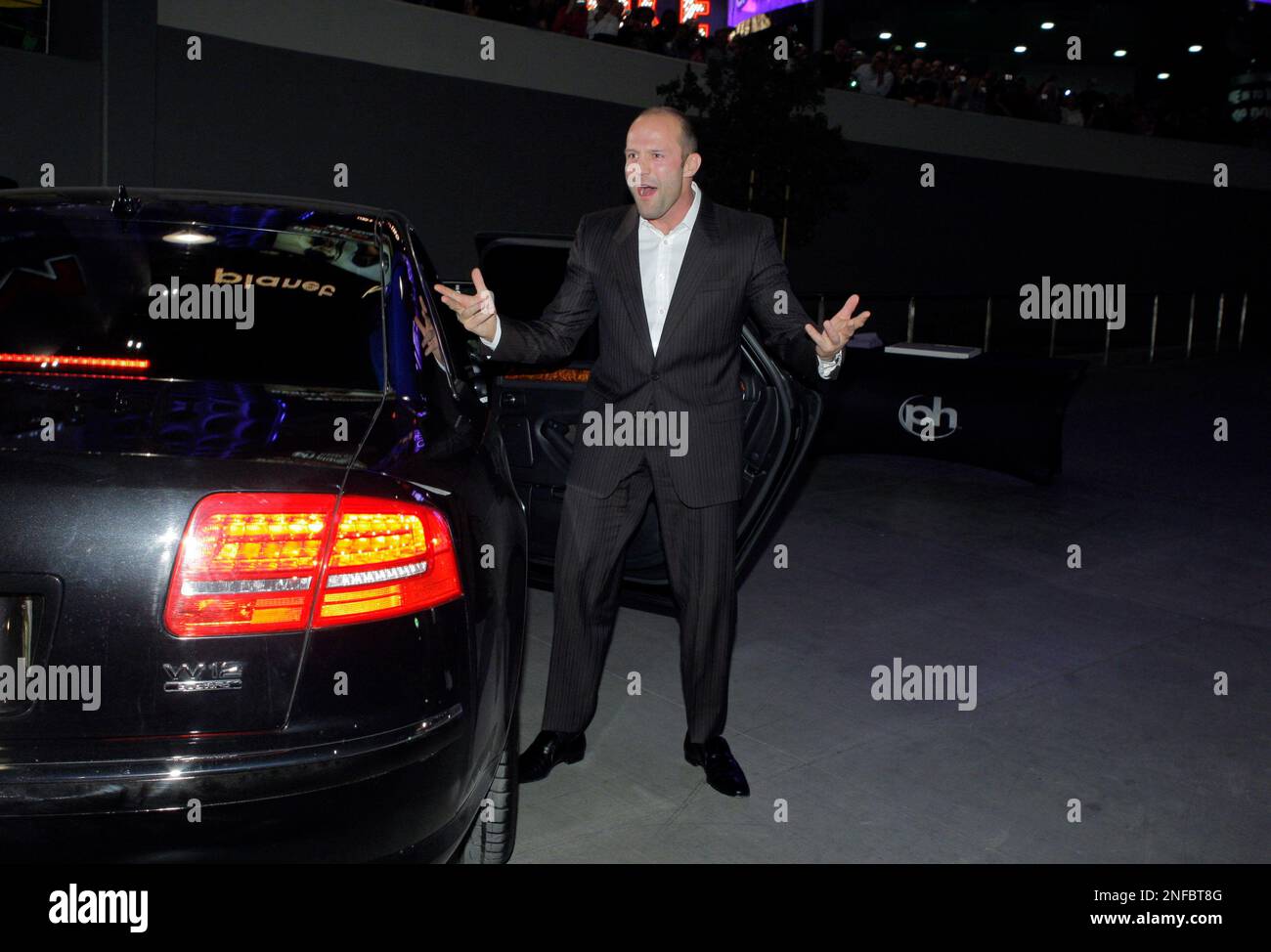 Actor Jason Statham arrives at the movie premiere of "Transporter 3 ...
