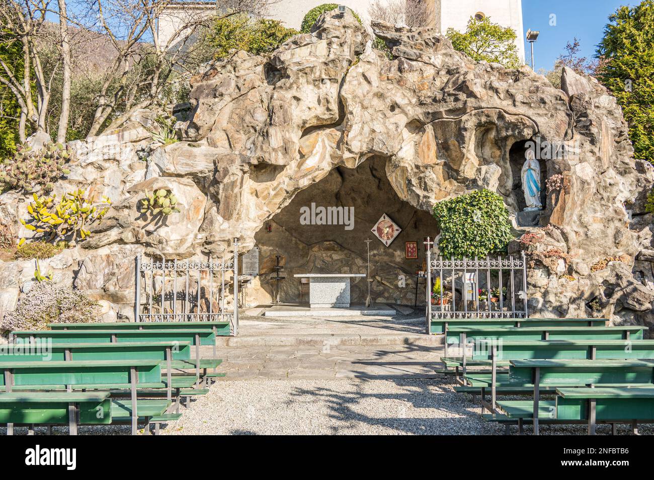 Cannero, Italy - 02-05-2023: The beautiful cave used as a place of ...